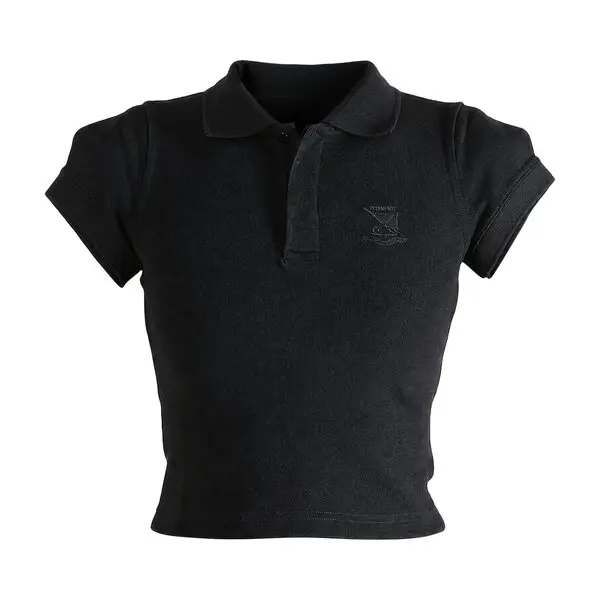 Vetements Front Sleeve Fitted Polo Shirt - Black