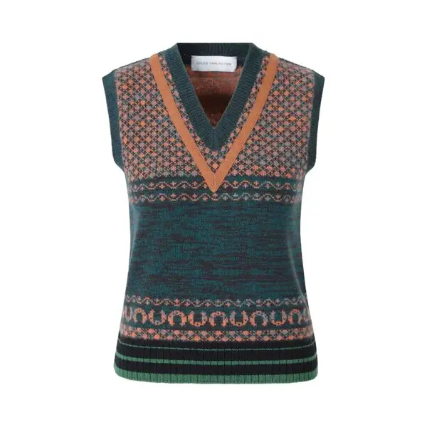 Dries Van Noten Fitted Cashmere Blend Vest 'bottle