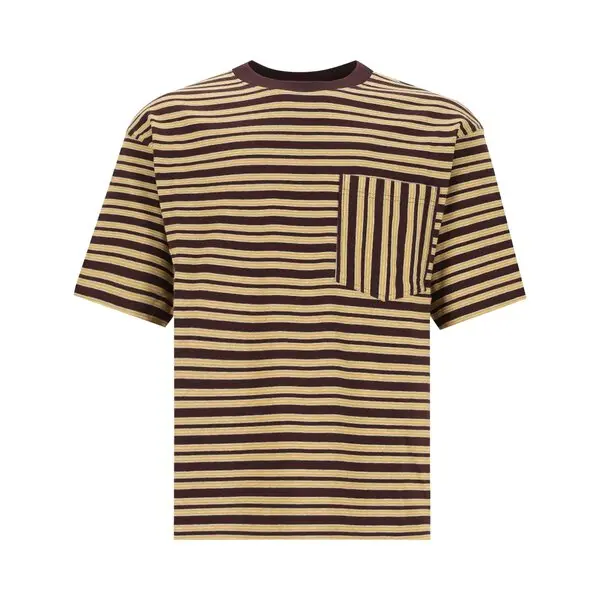 Dries Van Noten Strip T-shirt 'burgundy - Tan