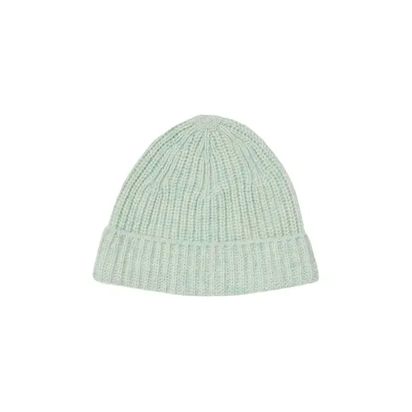 Auralee Cashmere Nep Knit Cap 'mix Mint - Tan