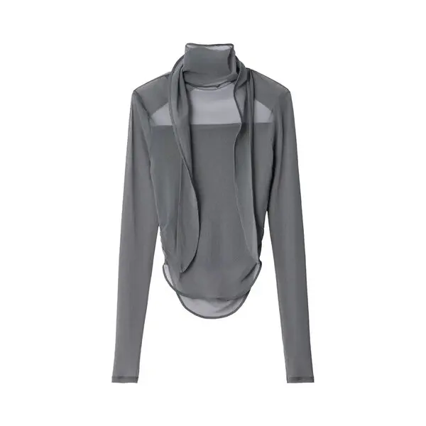 LEMAIRE Ballerina Foulard Top 'steel - Tan