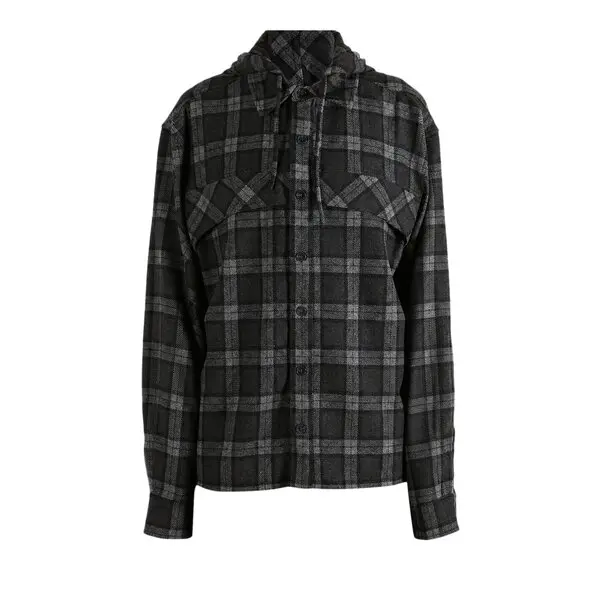 ROA Logger Wool Check Long Sleeve Shirt 'anthracite - Tan