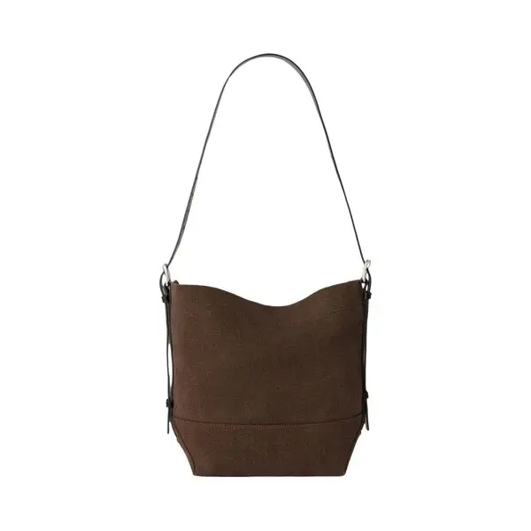 LEMAIRE Small Belted Tote 'dark Chocolate - Tan