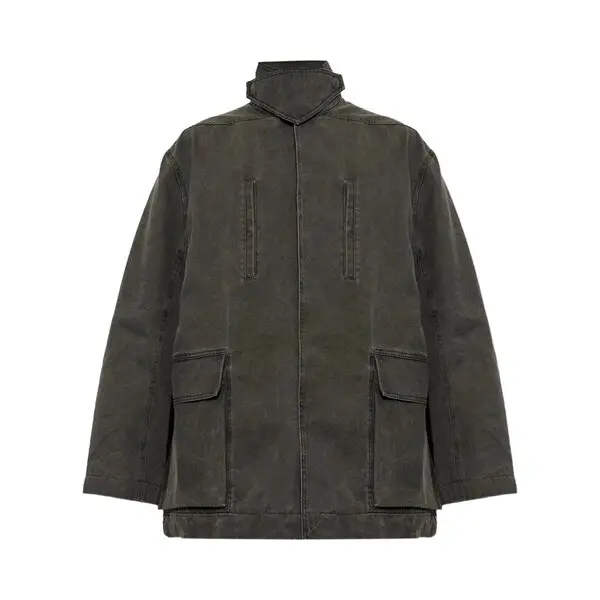 Rick Owens Collared Mackintosh Coat 'gravel - Tan