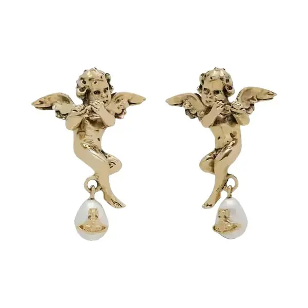 VIVIENNE WESTWOOD Putti Earrings 'gold/creamrose Pearl
