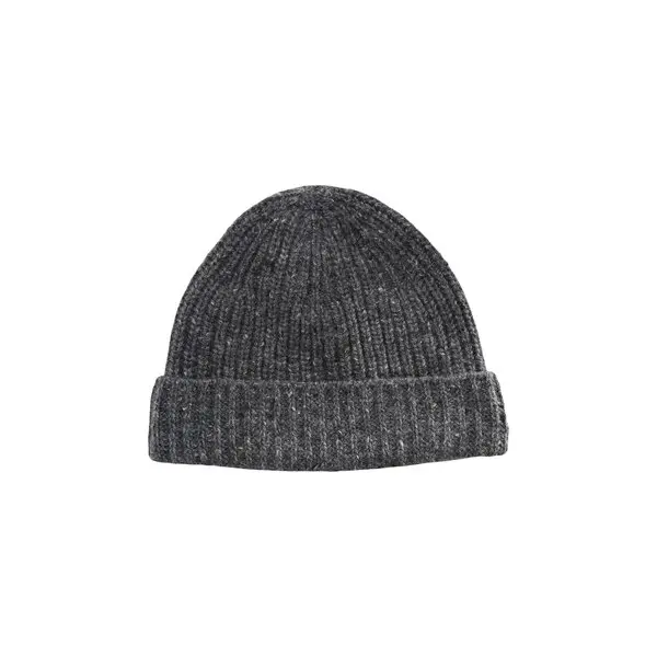 Auralee Cashmere Nep Knit Cap 'mix Gray - Tan