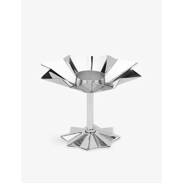 ANNA + NINA Frilly Argent Stainless-steel Tealight Holder - Silver