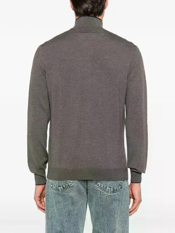 GRAN SASSO Zip-up High-neck Cardigan