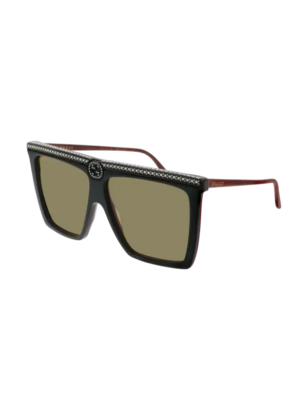 Gucci Gg0733s 005 Chrystal Sunglasses Green / Green - Default