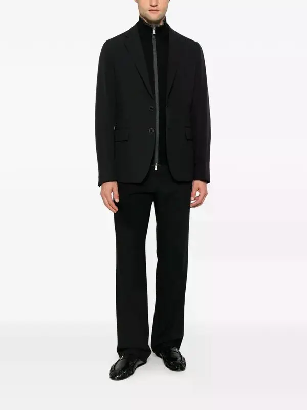 GRAN SASSO Zip-up High-neck Cardigan - Black
