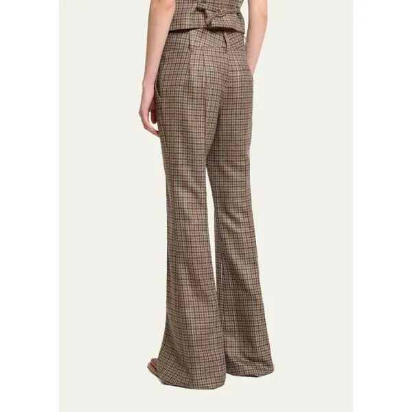 Gabriela Hearst Rhein Houndstooth Flared Pants
