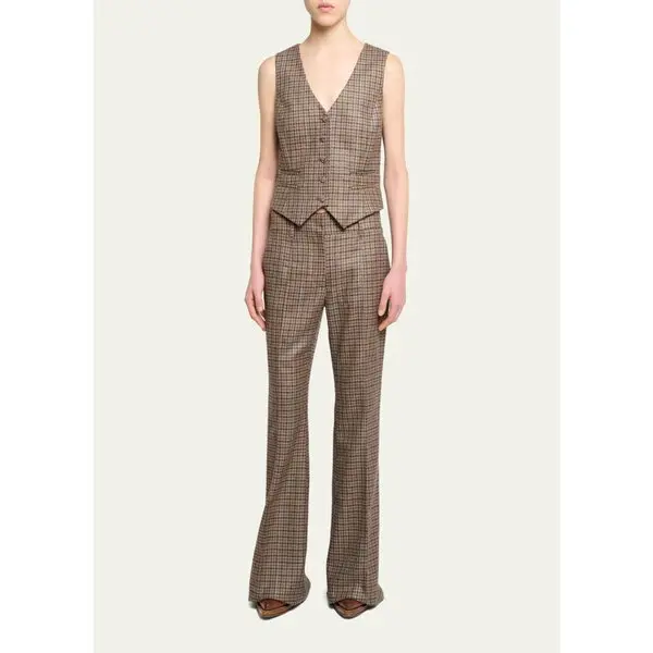 Gabriela Hearst Rhein Houndstooth Flared Pants