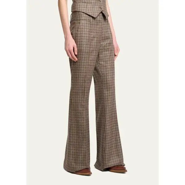 Gabriela Hearst Rhein Houndstooth Flared Pants