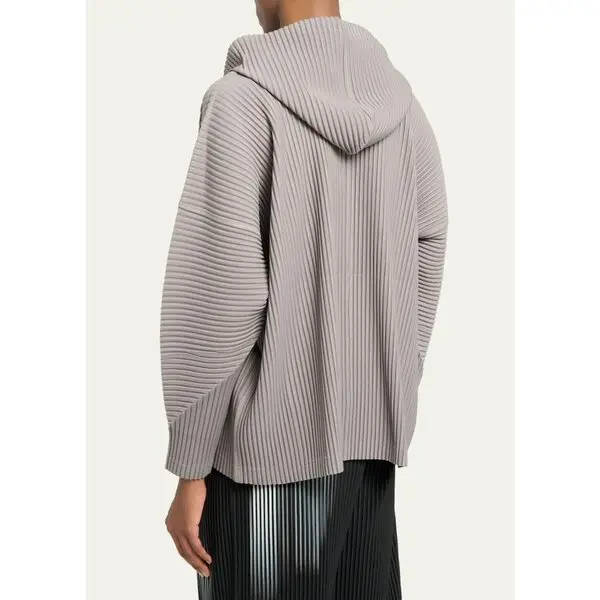 Issey Miyake Pleated Drawstring Hoodie