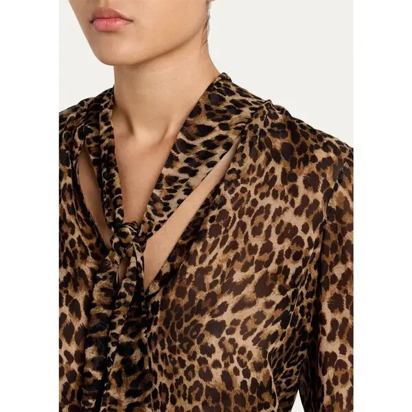 NILI LOTAN Janese Paisley Silk Neck-scarf Blouse