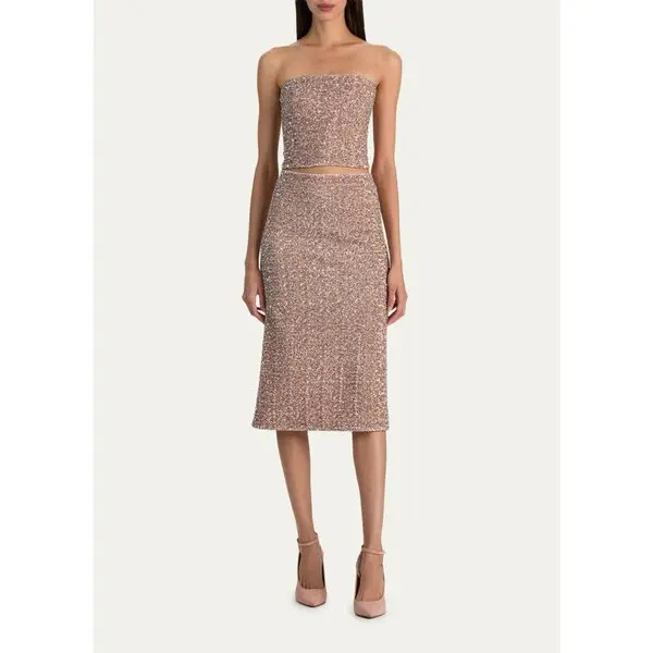 Alice + Olivia Cosette Sequined Strapless Top