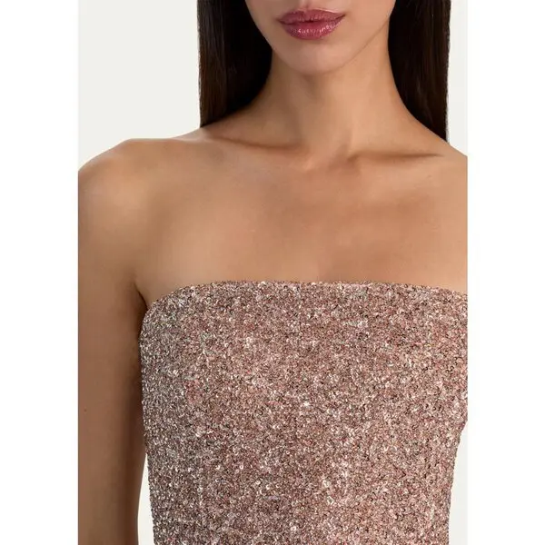 Alice + Olivia Cosette Sequined Strapless Top