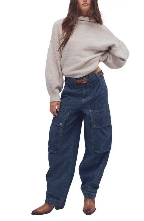 Free People Brentwood Mid Rise Cargo Jeans
