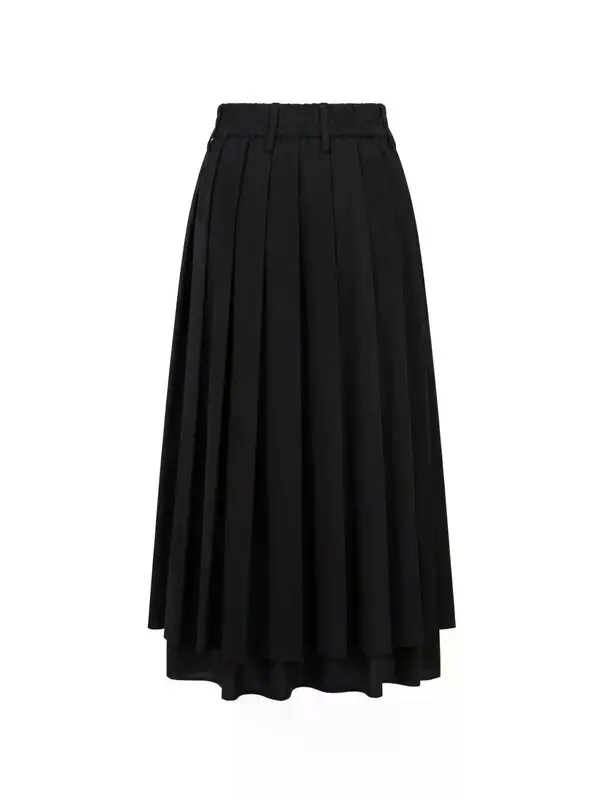 ADNYM Mousta Pleated Layered-hem Midi Skirt
