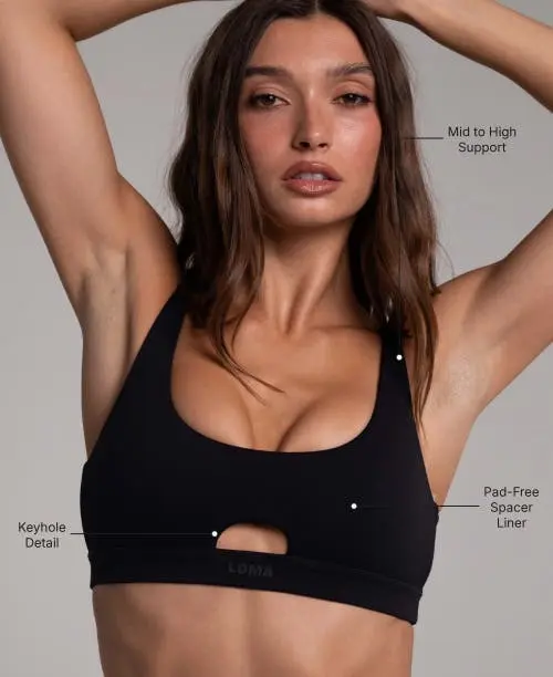 LDMA Contour Double Strap Sports Bra - Black