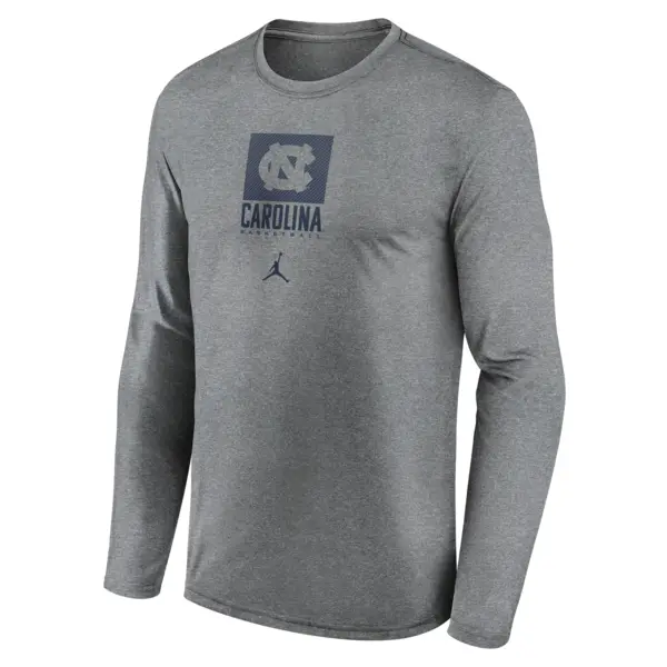 Nike North Carolina Courtside Jordan Brand Dri-fit College Long-sleeve T-shirt - Grey
