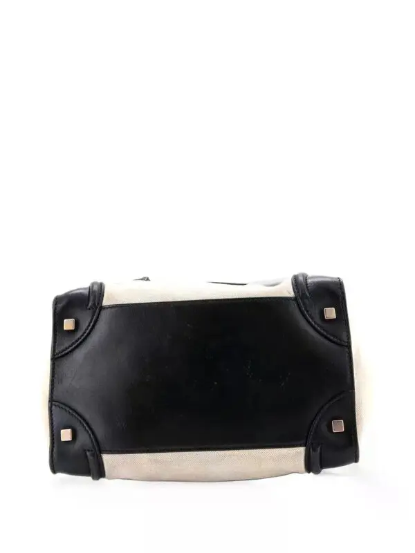 Celine Luggage Bag Canvas And Leather Mini Satchel