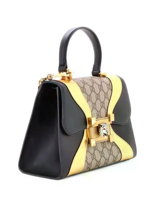 Gucci Osiride Top Handle Bag Gg Coated Canvas And Leather Small Satchel
