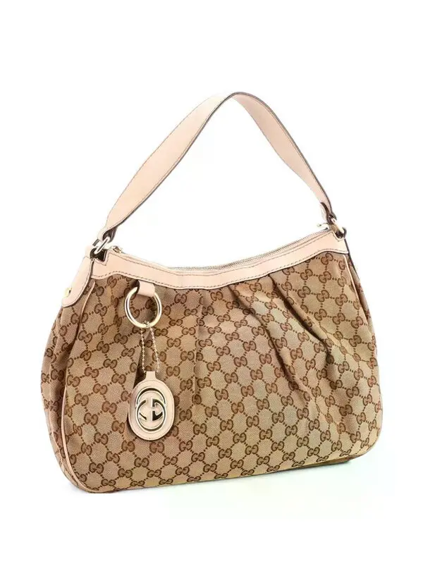 Gucci Sukey Gg Canvas With Leather Medium Hobo Bag - Brown