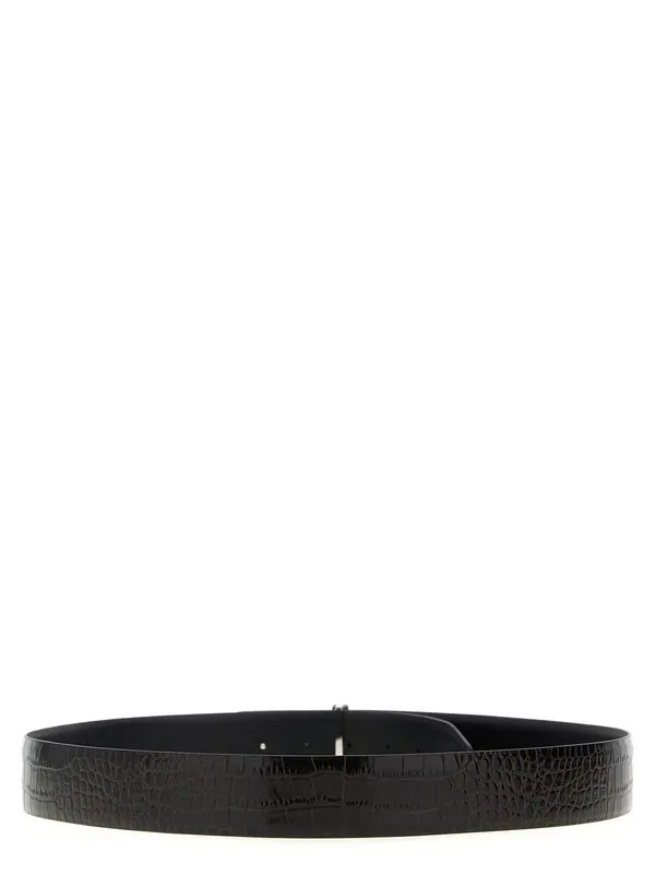 TOM FORD Reversible Crocodile Leather Belt