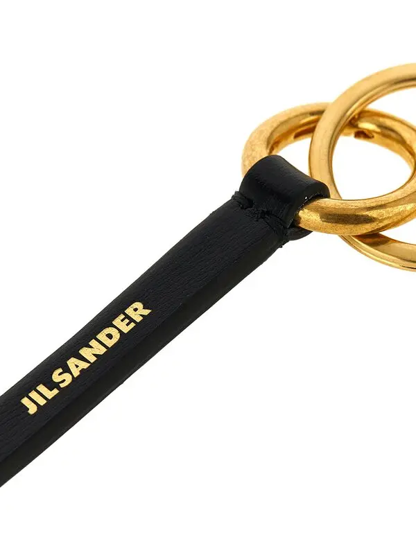 JIL SANDER Logo Keyring - Black