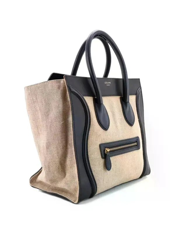 Celine Luggage Bag Canvas And Leather Mini Satchel