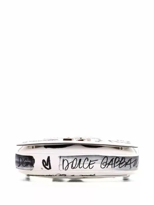 Dolce & Gabbana 3.5 Flap Chain Graffiti Printed Leather Shoulder Bag