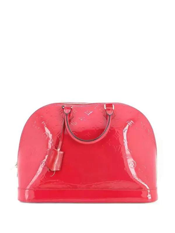 LOUIS VUITTON Alma Handbag Monogram Vernis Gm Satchel - Red