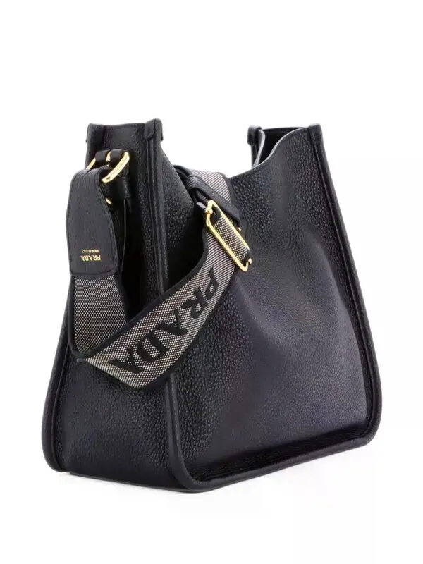 Prada Logo Strap Vitello Daino Medium Crossbody Bag