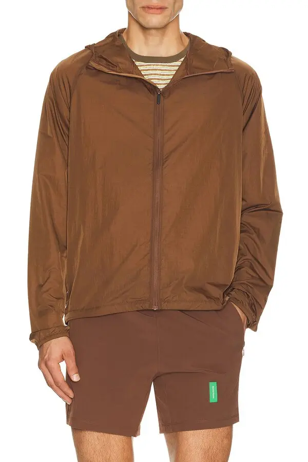 DISTRICT VISION Ultralight Nylon Wind Jacket In Brown - Espresso