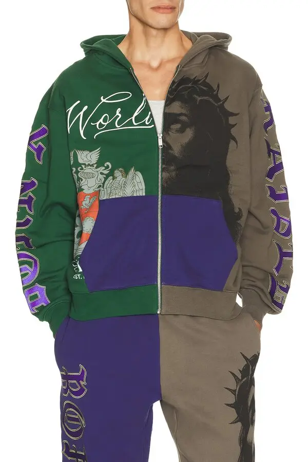 BORN X RAISED Mashup Zip-up Hoodie - Multi