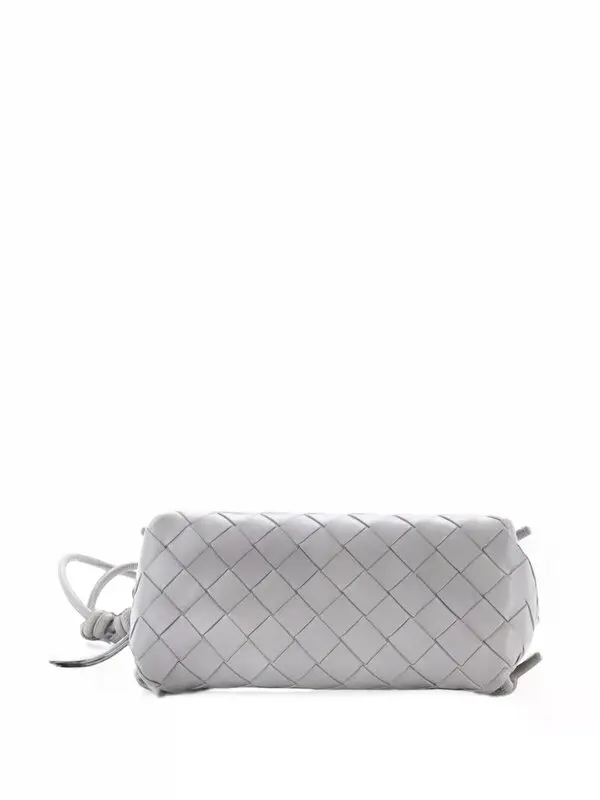 Bottega Veneta Concert Pouch Intrecciato Nappa Mini Crossbody Bag - Grey