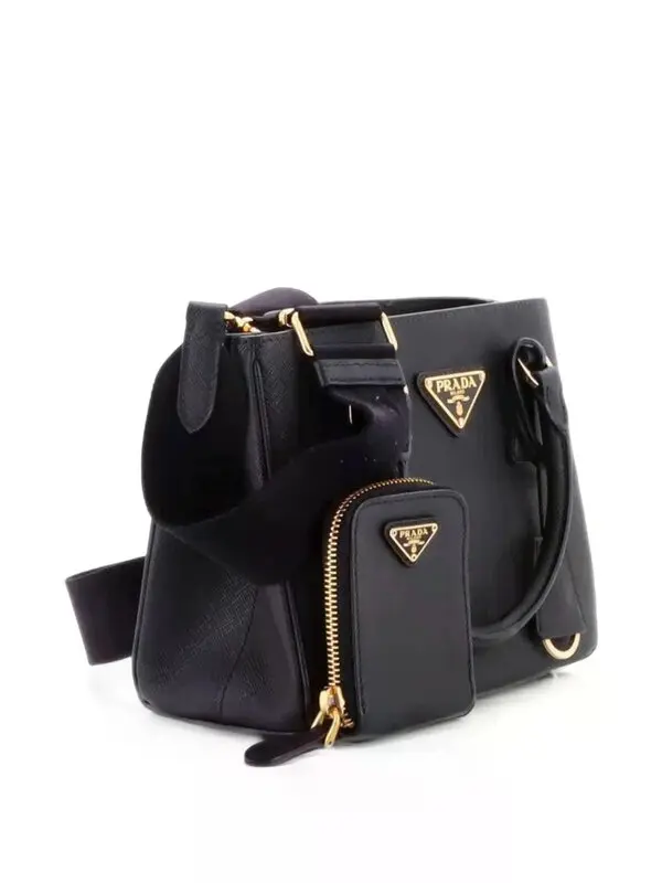 Prada Re-edition Galleria Saffiano Leather Micro Tote Bag - Black