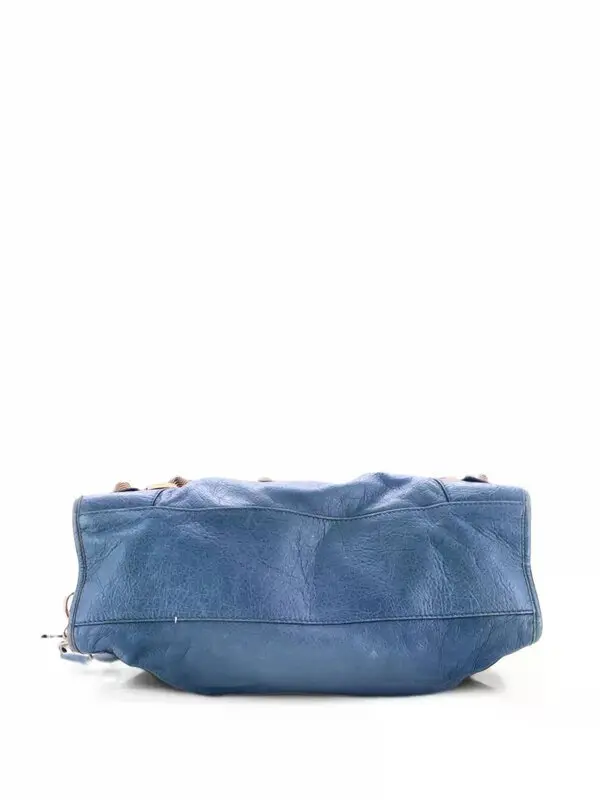 Balenciaga City Giant Studs Bag Leather Medium Satchel - Blue