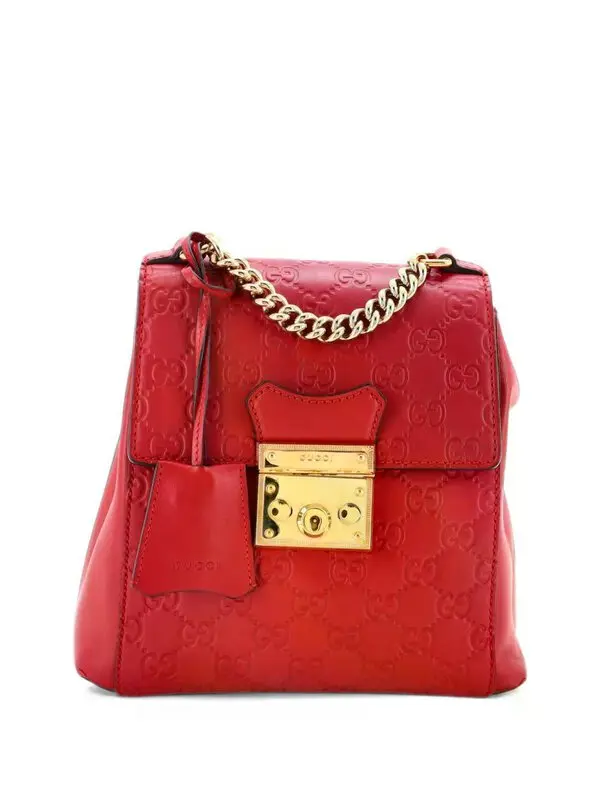 Gucci Padlock Guccissima Leather Mini Backpack - Red