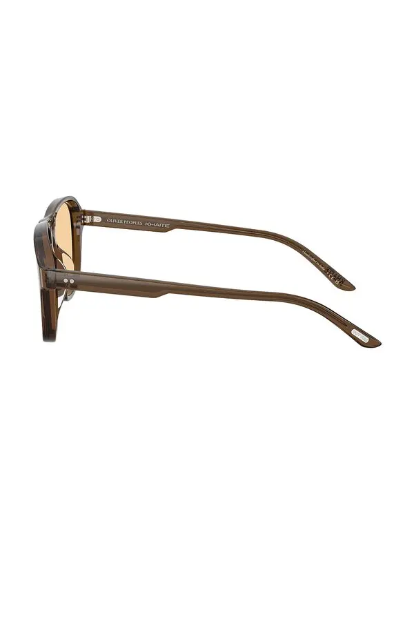 Oliver Spencer X Khaite Square Sunglasses In Brown