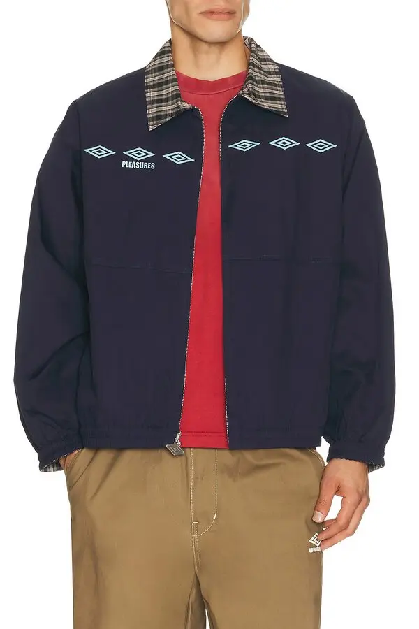 PLEASURES X Umbro Diamonds Reversible Blouson Jacket In Blue