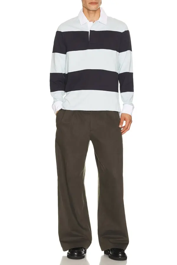 Rag & Bone Classic Stripe Rugby Shirt In Blue