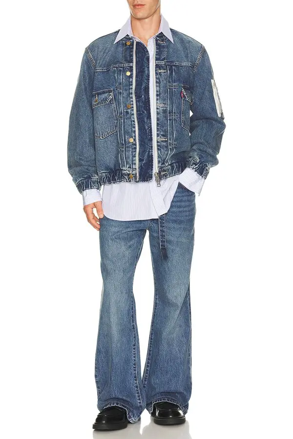 Sacai X Levi's Denim Collab Flared Jeans