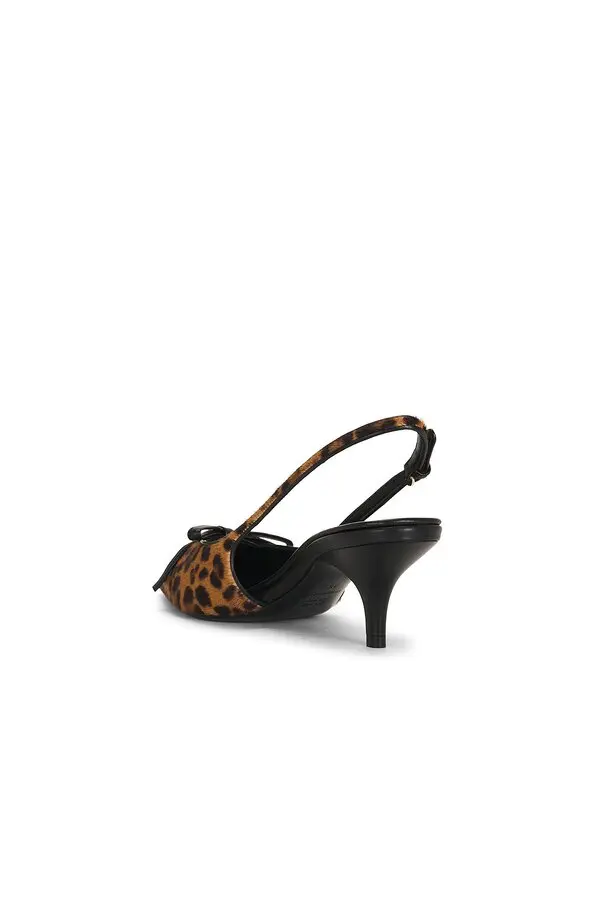 Miu Miu St. Leopardo Modellerie Kitten Pump In Brown