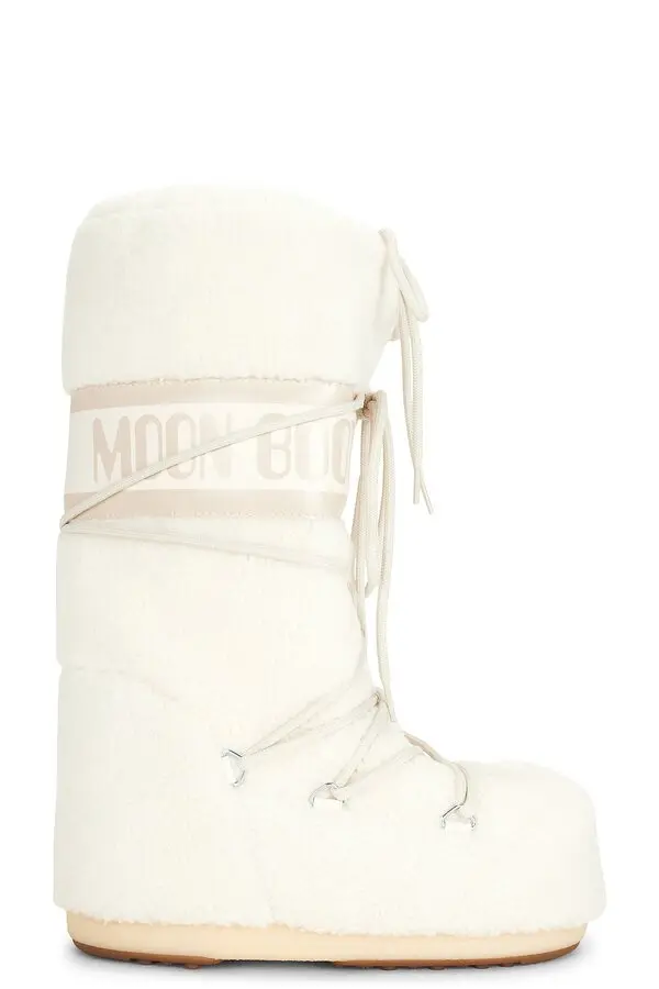 Moon Boot Icon Fleece Boot In Beige - Ice