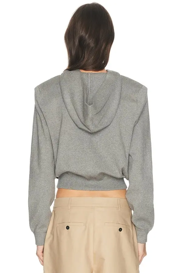 HELSA Keeghan Color Block Knit Zip Hoodie In Grey
