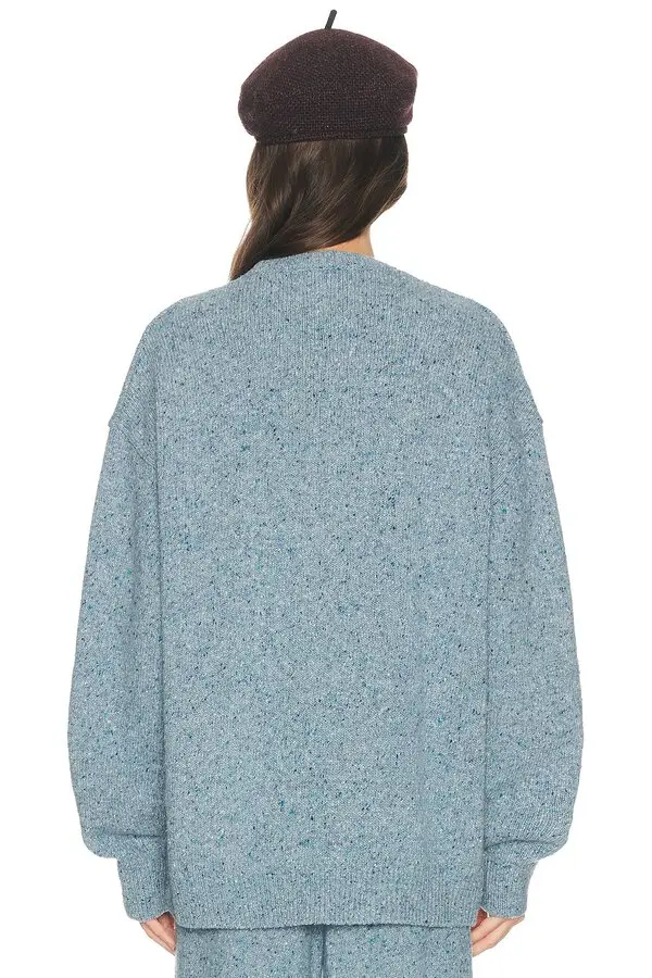 HELSA Paxton Fleck Cardigan In Blue