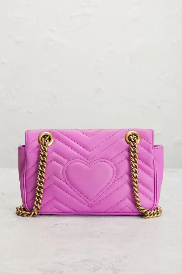 Gucci Mini Gg Marmont Shoulder Bag In Purple