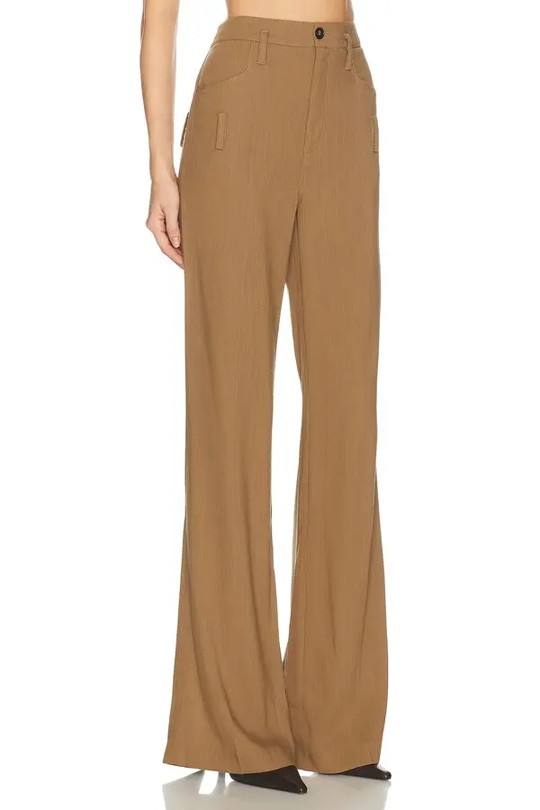 HELSA Wool Blend Double Loop Trousers In Taupe